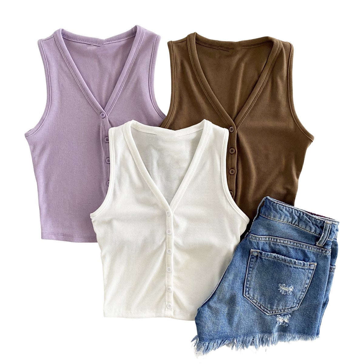 Ribbed Button Tank — StyleLoveLiving